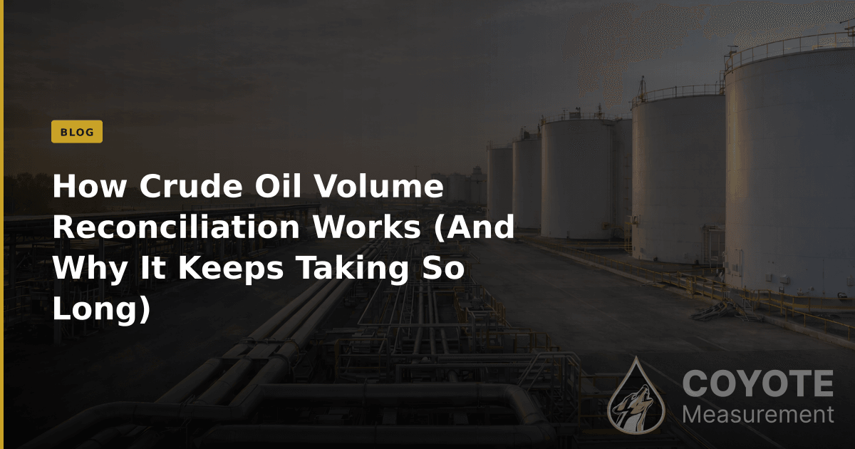 How Crude Oil Volume Reconciliation Works (And Why It Keeps Taking So ...